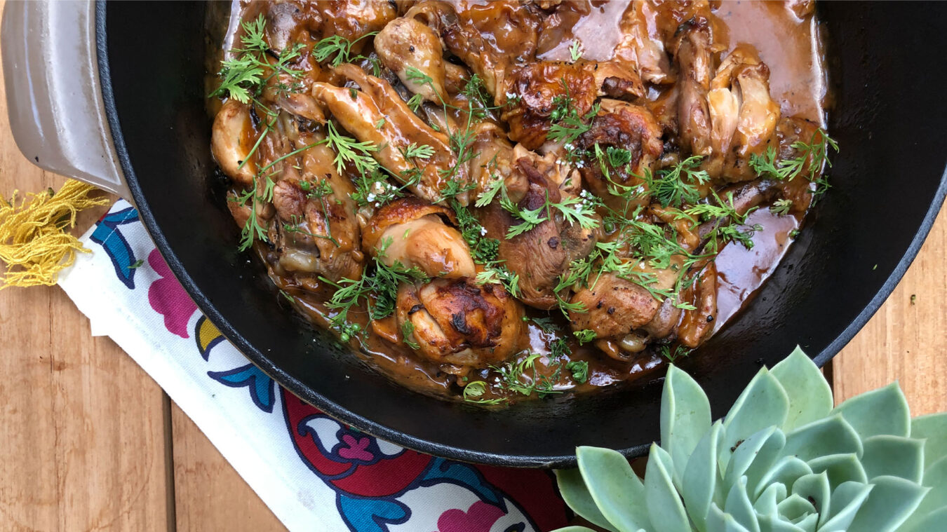 CAST IRON CHICKEN LEGS With street corn, roasted parsnips and rutabagas ...